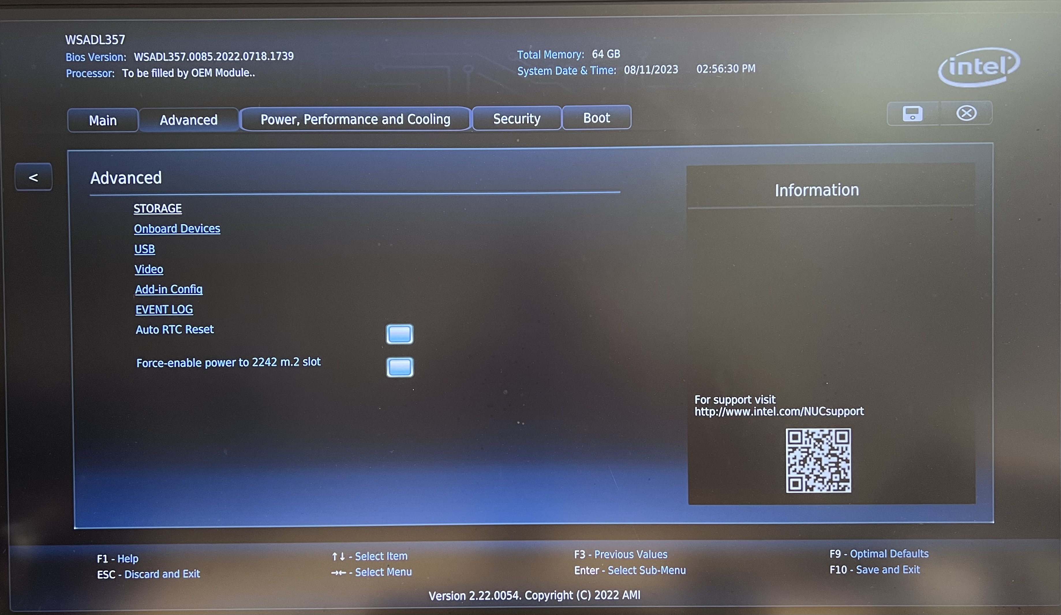 Preparation of Intel NUC BIOS – Wesnovator Solutions
