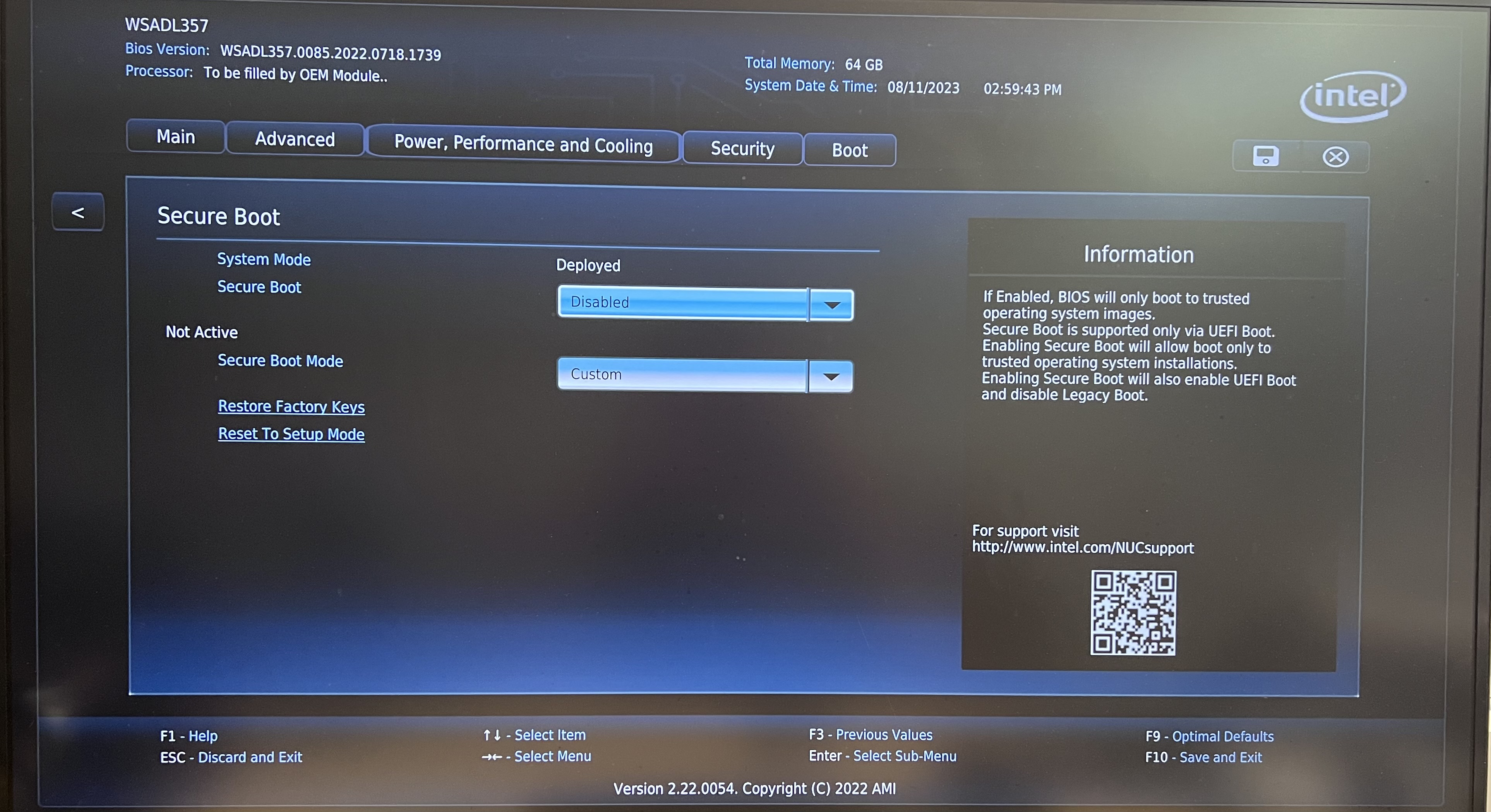 Preparation of Intel NUC BIOS – Wesnovator Solutions